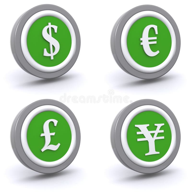 Currency button set stock illustration. Illustration of dollar - 21433194