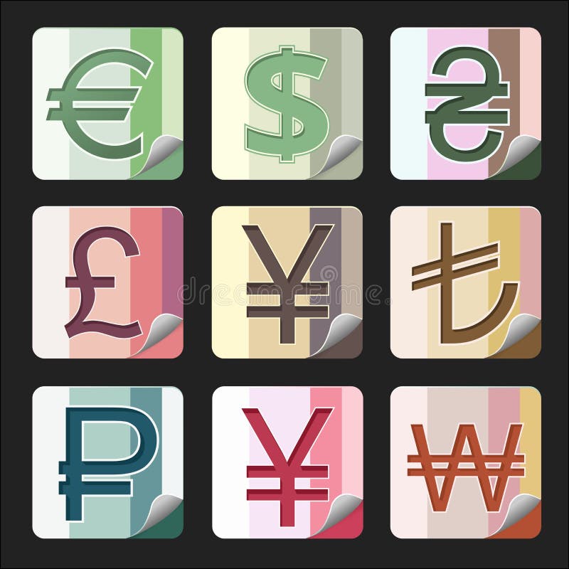 Currency buttons stock illustration. Illustration of notes - 53182572