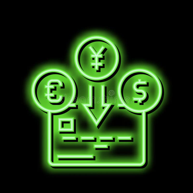 Currency Card Neon Glow Icon Illustration Stock Vector - Illustration ...