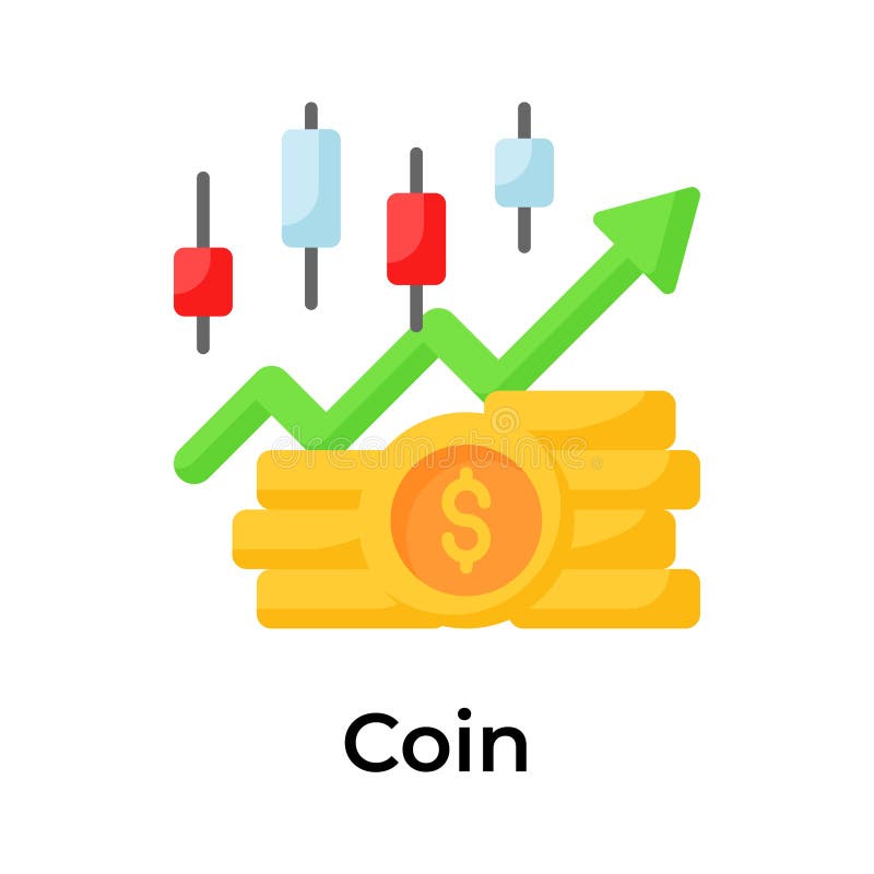 Currency Coins with Candlestick Chart Showing Concept Icon of Money ...