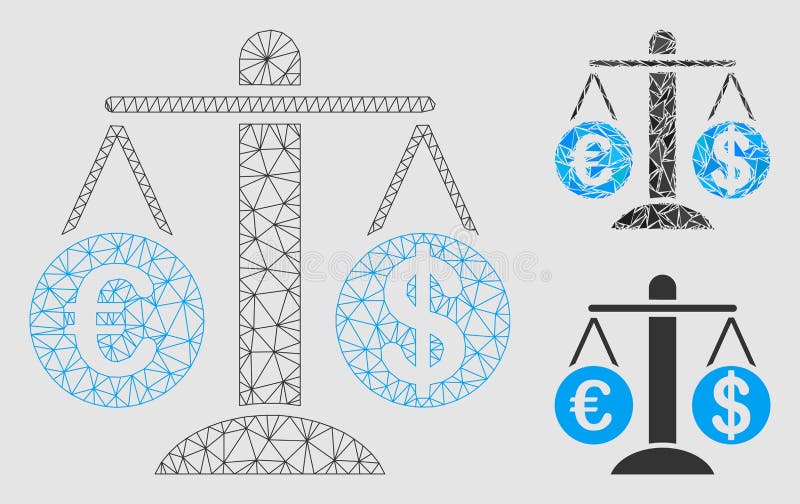 Currency Compare Scales Vector Mesh Carcass Model and Triangle Mosaic ...