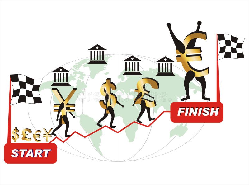 Currency Competition in Difficult Economic Times Stock Vector ...