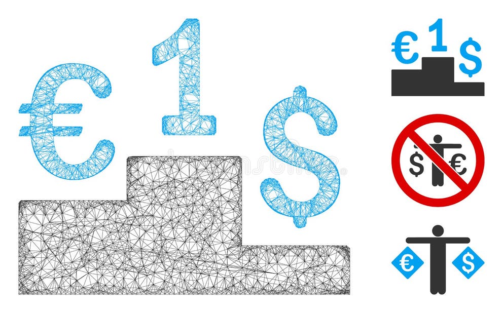 Currency Competition Polygonal Web Vector Mesh Illustration Stock ...