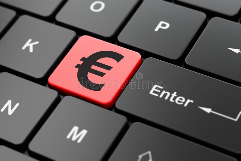 Currency Concept: Euro on Computer Keyboard Background Stock ...