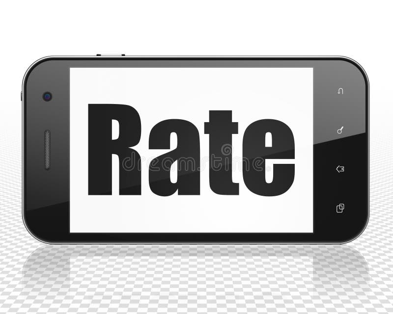 Currency Concept: Smartphone with Rate on Display Stock Illustration ...