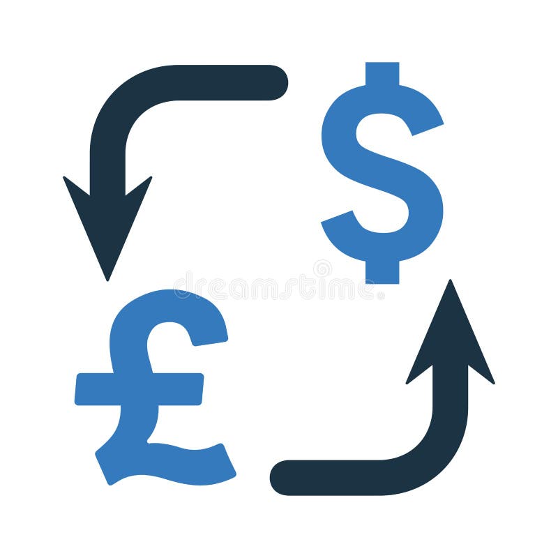 Currency Conversion, Dollar, Euro Icon. Orange Color Vector EPS Stock ...