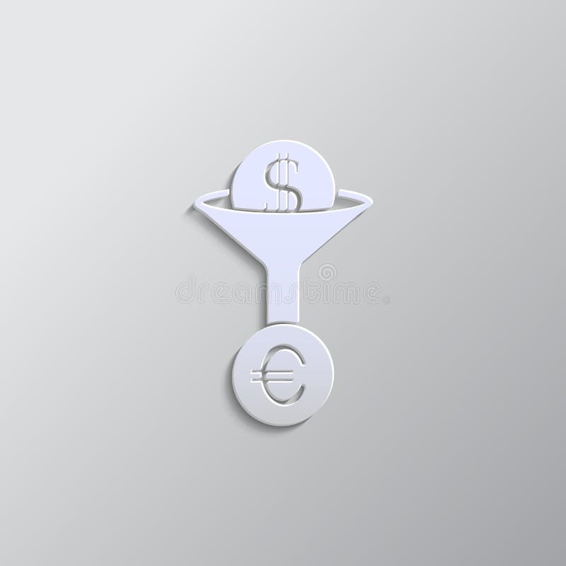 Currency Conversion, Dollar Paper Style, Icon. Paper Style Vector Icon ...
