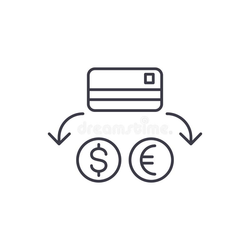 Currency Conversion Linear Icon Concept. Currency Conversion Line ...