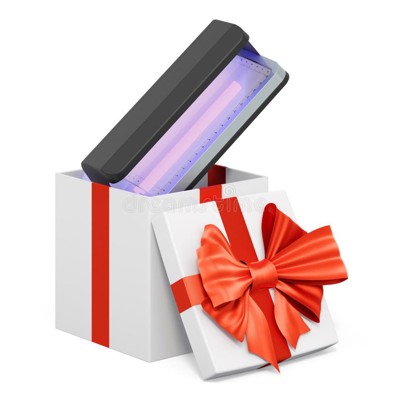 Currency Counter Inside Gift Box, Present Concept. 3D Rendering Stock ...