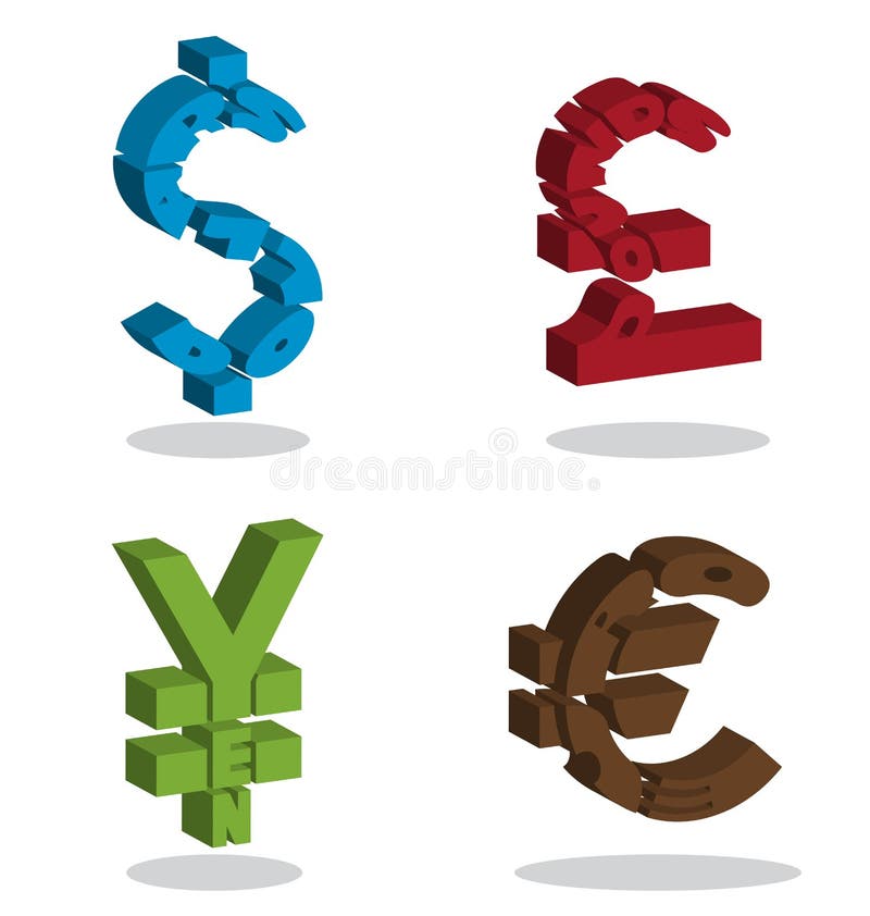 Currency 3D stock vector. Illustration of pounds, euro - 52101098