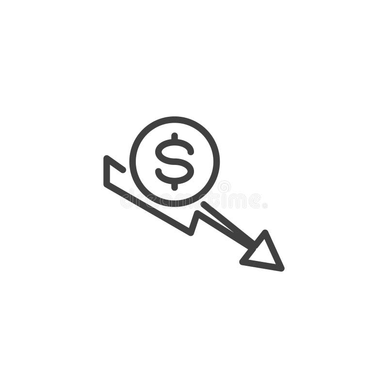Currency Devaluation Line Icon Stock Vector - Illustration of ...