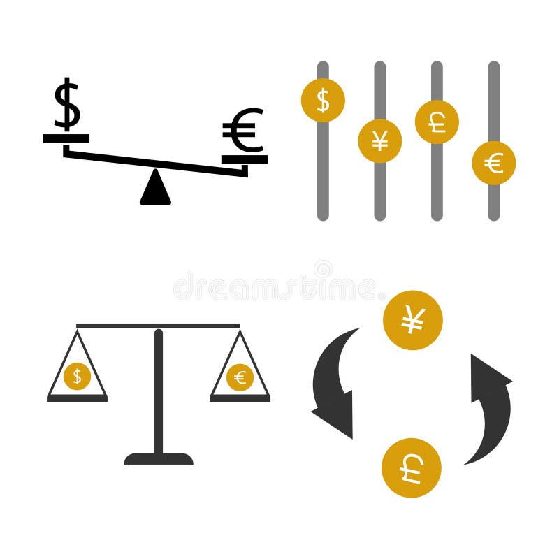 Currency Exchange Analysis and Comparison Vector Icon Stock ...