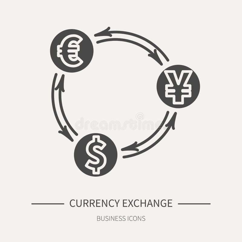 Currency Exchange - Business Icon in Flat Style. Graphic Design ...