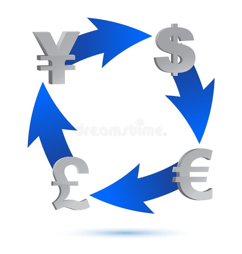 Currency Exchange Cycle Illustration Design Stock Vector - Illustration ...