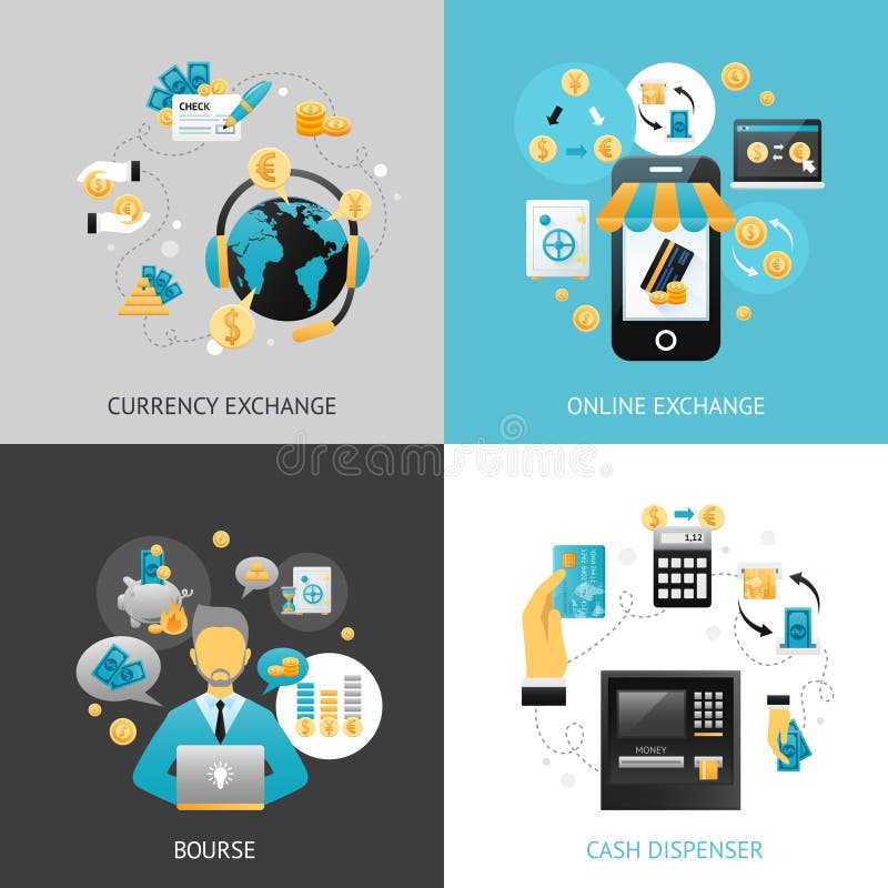 Currency Exchange Design Concept Stock Vector - Illustration of ...