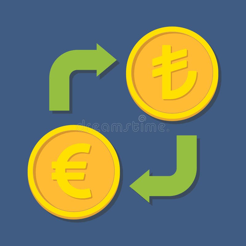 Currency Exchange. Euro and Turkish Lira Stock Vector - Illustration of ...