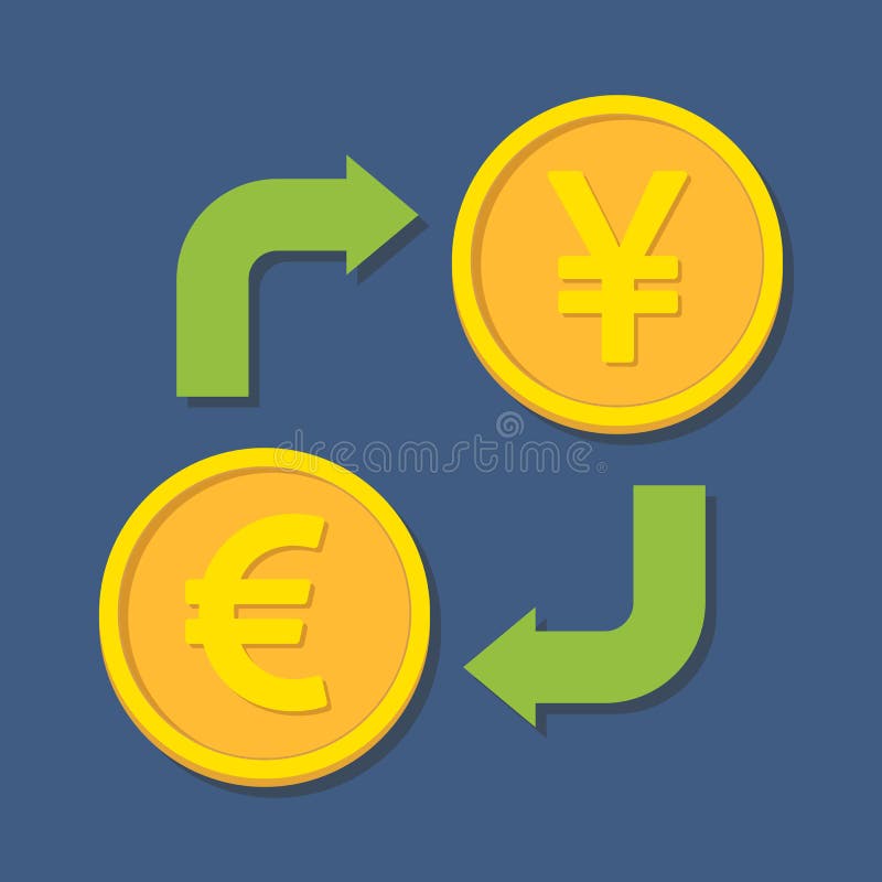 Currency Exchange. Euro and Yen(Yuan) Stock Vector - Illustration of ...