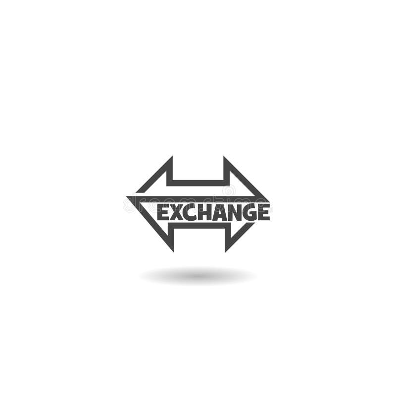 Currency Exchange and Exchange Arrow Icon with Shadow Stock Vector ...