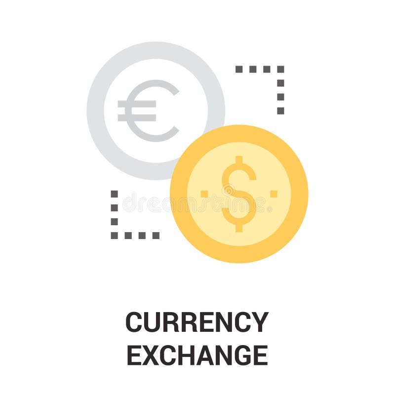 Currency Exchange Flat Icon Design Concept Stock Illustration ...