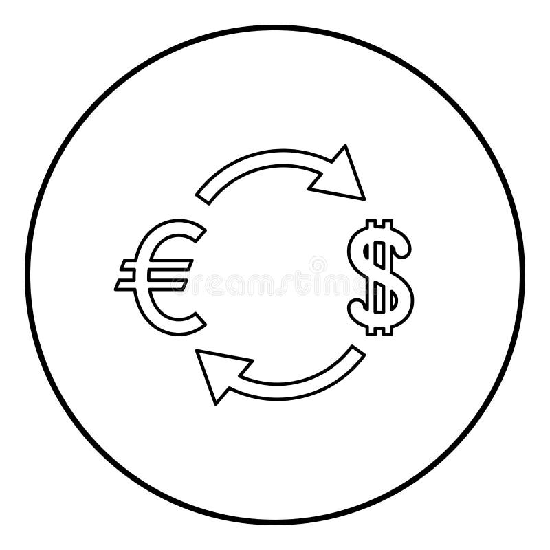 Currency Exchange Icon Black Color in Circle Round Stock Vector ...