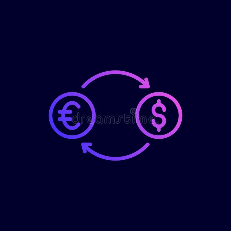 Currency Exchange Icon. Vector Illustration in Flat Line Style Stock ...