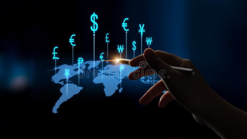 Currency Exchange Innovation in Digital Finance Latch Stock Image ...