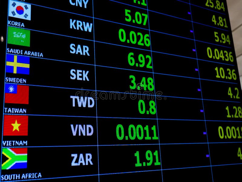 Currency Exchange Rate Digital Led Display Board Stock Photos - Free ...
