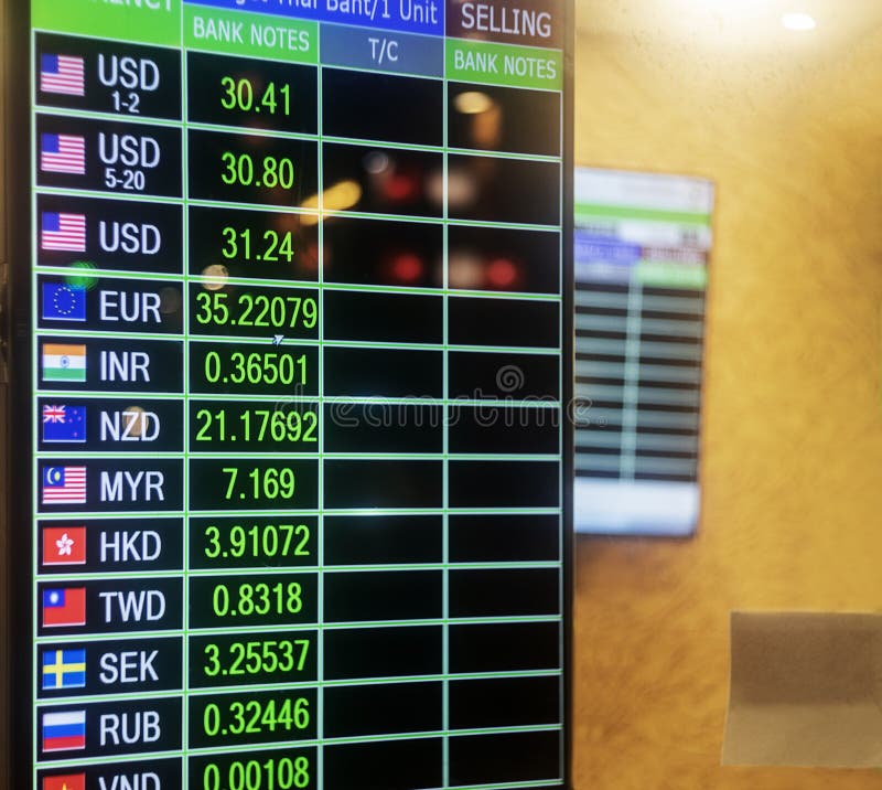 Currency Exchange Rate Board Stock Photo - Image of continent, japan ...