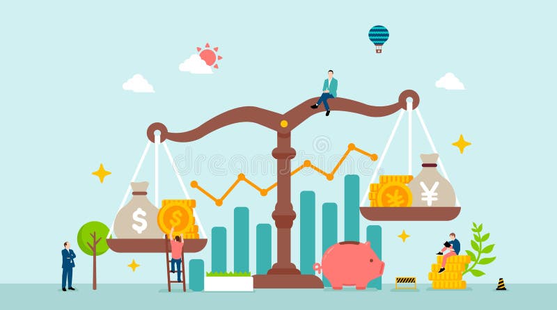 Currency Exchange Rate ( FX ) Banner Illustration Stock Vector ...