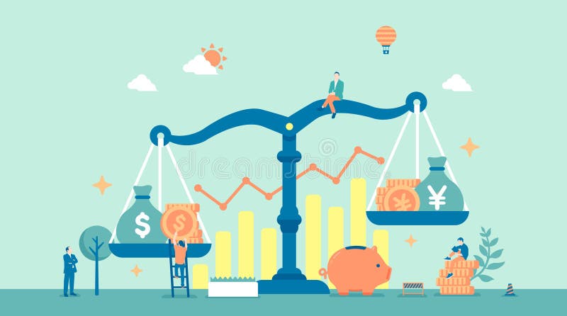 Currency Exchange Rate ( FX ) Banner Illustration Stock Vector ...