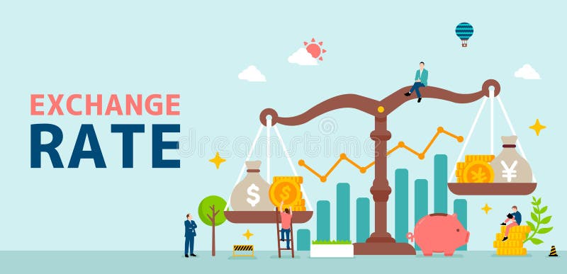 Currency Exchange Rate Banner Illustration Stock Vector - Illustration ...