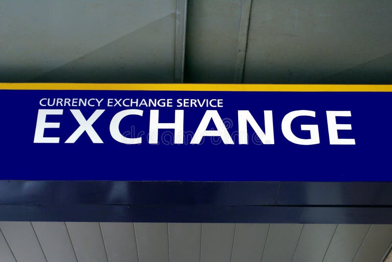 Currency Exchange Service Sign Stock Photo - Image of conceptual ...