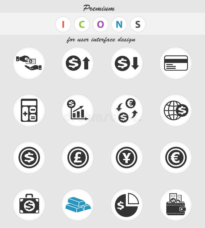 Currency exchange icon set stock vector. Illustration of credit - 122793829