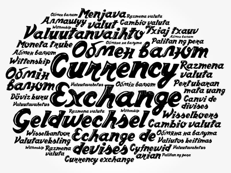 Exchange Word Cloud in Different Languages Stock Photo - Image of ...
