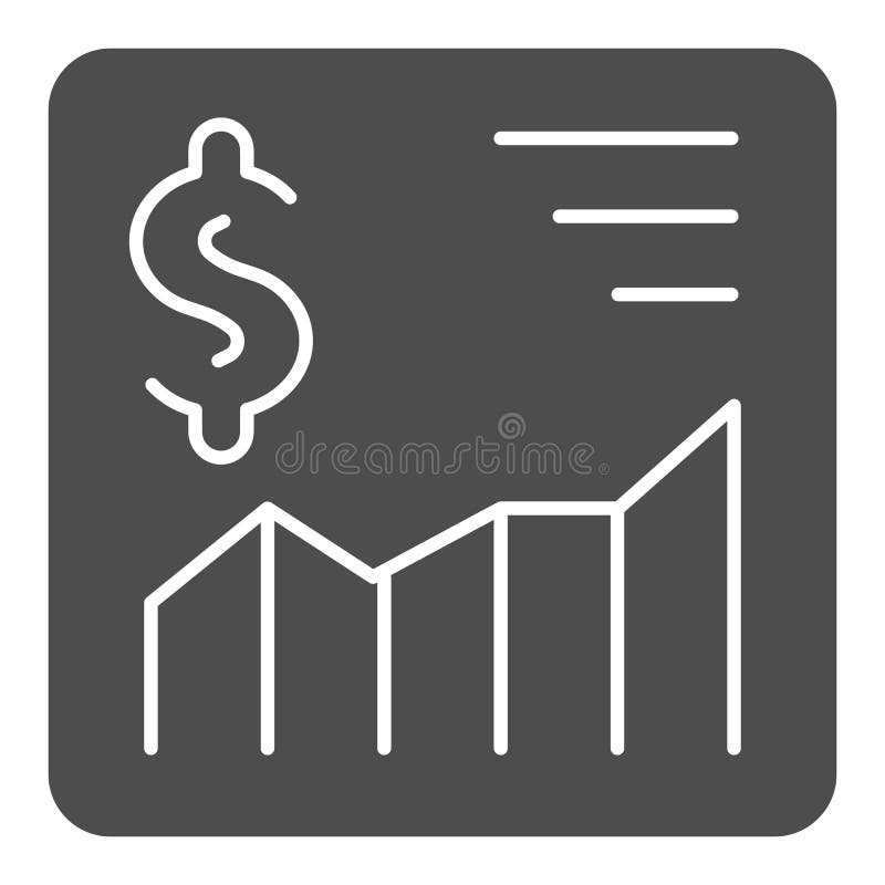 Currency Graph Solid Icon. Money Rate Vector Illustration Isolated on ...