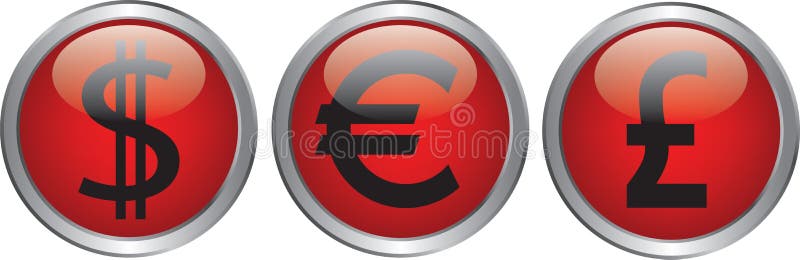 Currency icon stock vector. Illustration of euro, glossy - 31404217