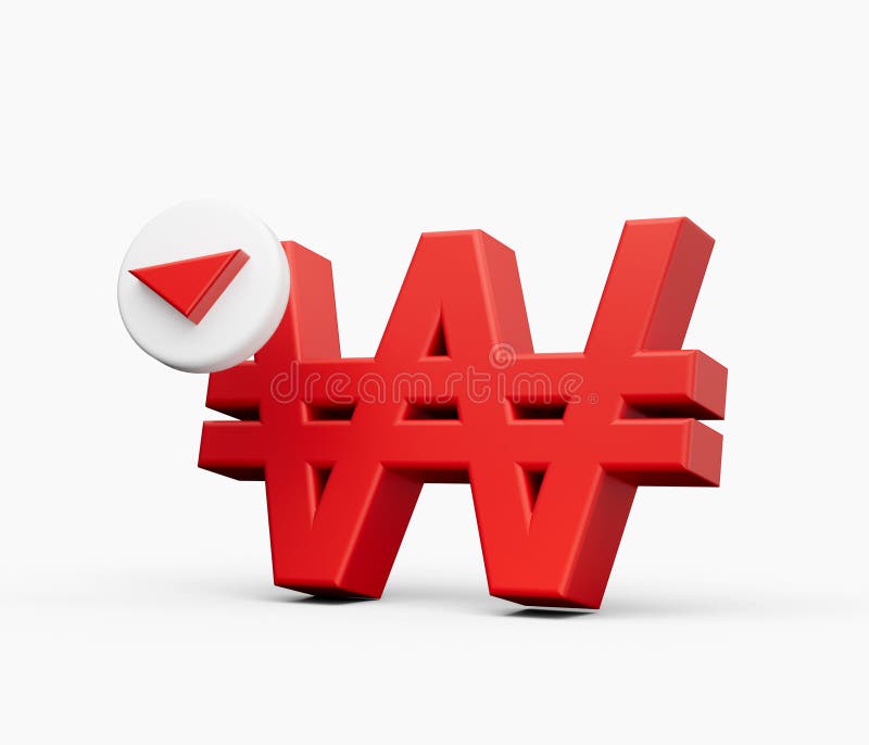 Currency Icon, Korean Won Icon. South Korean Won Symbol Icon. 3d ...