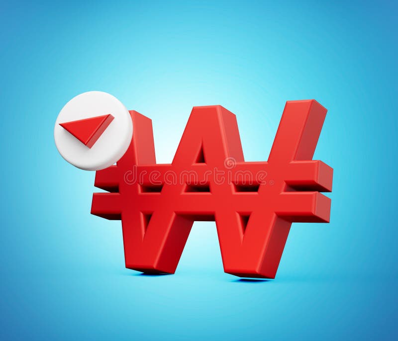 Currency Icon, Korean Won Icon. South Korean Won Symbol Icon. 3d ...