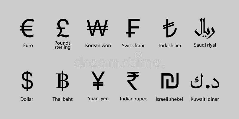 Currency Symbol, Icon Set. Vector Illustration, Flat Design Stock ...