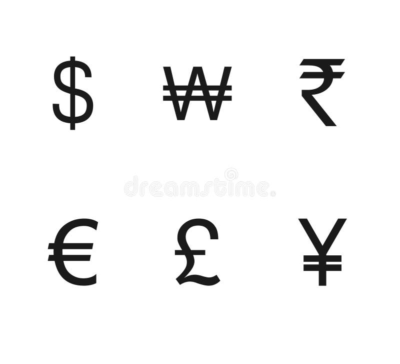 Currency Symbol, Icon Set. Vector Illustration, Flat Design Stock ...