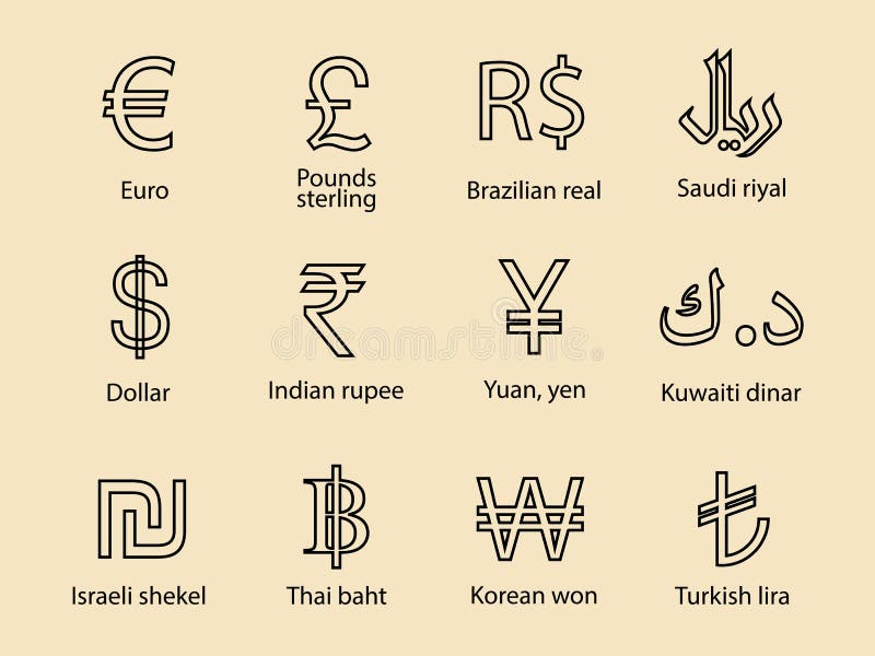 Currency, Icon Set. Vector Illustration, Flat Design Stock Illustration ...