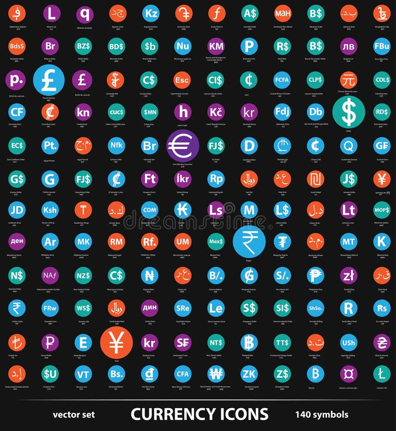 Currency icons stock vector. Illustration of finances - 1794193