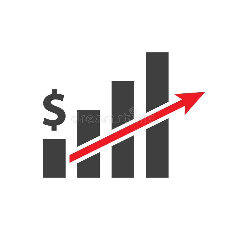 Currency increase sign stock vector. Illustration of grow - 262887229