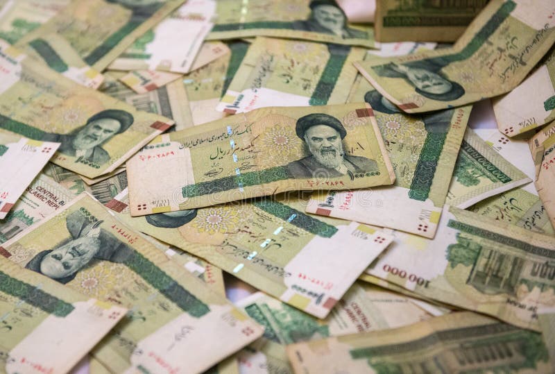 Currency of Iran stock photo. Image of note, pile, money - 80572728