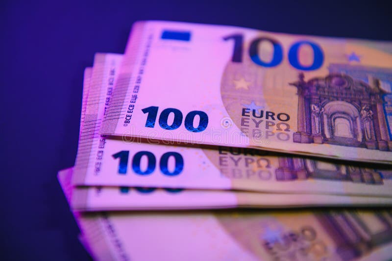 100 Currency Money Hundred Euro Bills Stock Photo - Image of symbol ...