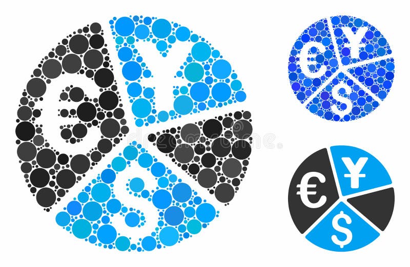 Currency Pie Chart Mosaic Icon of Circle Dots Stock Vector ...