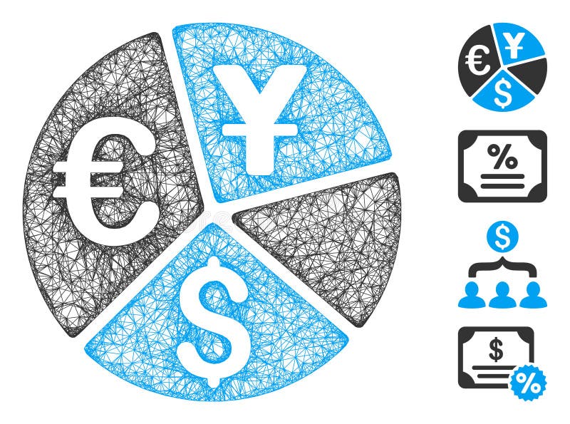 Currency Pie Chart Web Vector Mesh Illustration Stock Illustration ...