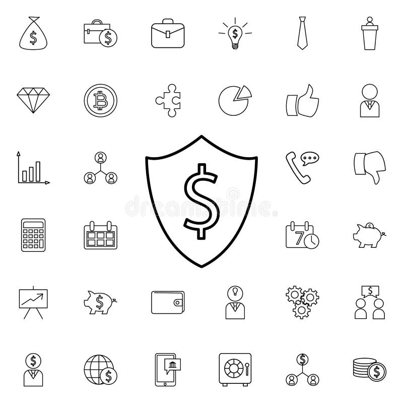 Currency Protecton Icon. Universal Set of Finance and Chart for Website ...