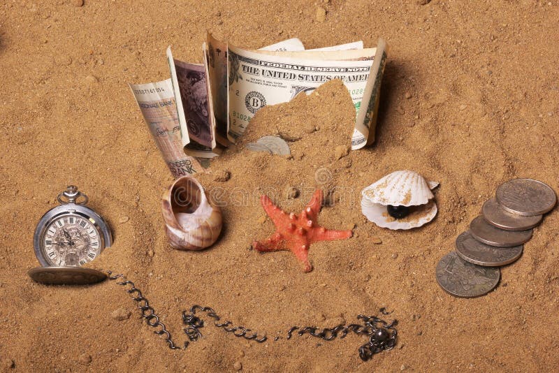 Currency and Shells and the Sea is the Best Vacation Stock Image ...