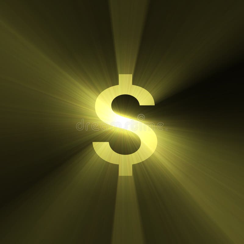 Currency Sign US Dollar Light Flare Stock Illustration - Illustration ...